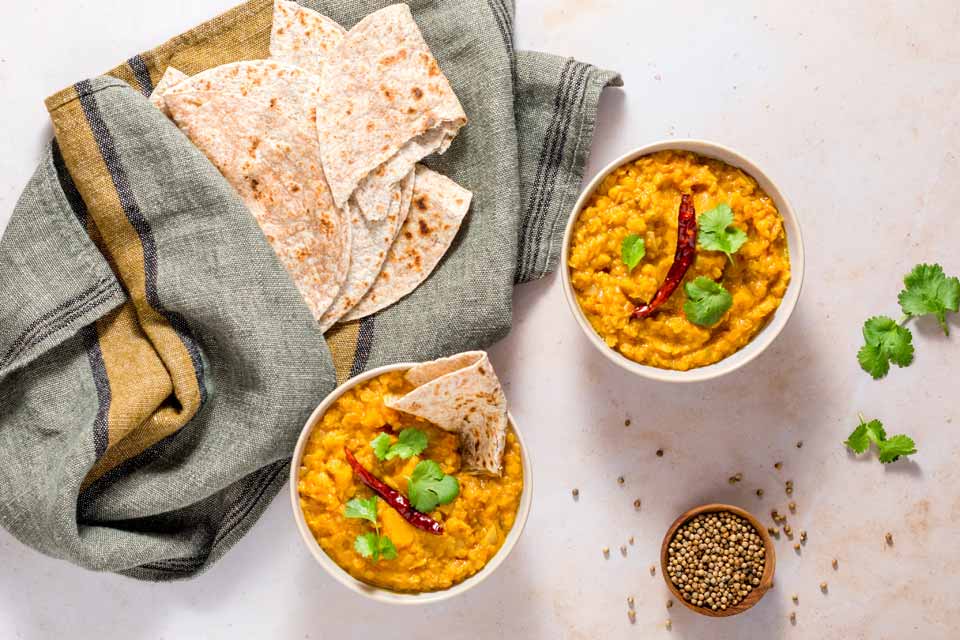 Kürbis-Dal mit Chapati Rezept: indisches Gericht Rezept | Kenwood Club